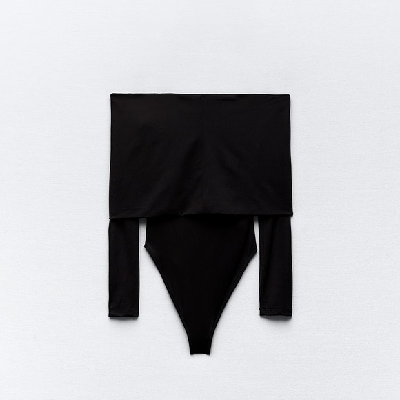 Zara | Tops | Nwt Zara Off The Shoulder Polyamide Bodysuit M | Poshmark
